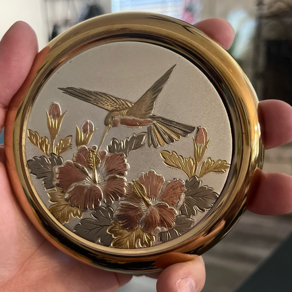 Chokin | Art | 24kt Gold Trim Jewelry Box Japanese Chokin Humming Bird ...